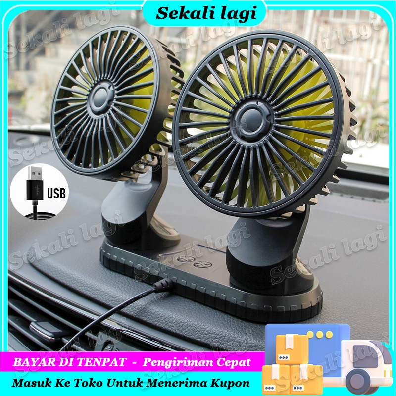 Jual Kipas Angin Mobil USB Ganda Kepala Kipas Mobil Portabel 12V 24V ...