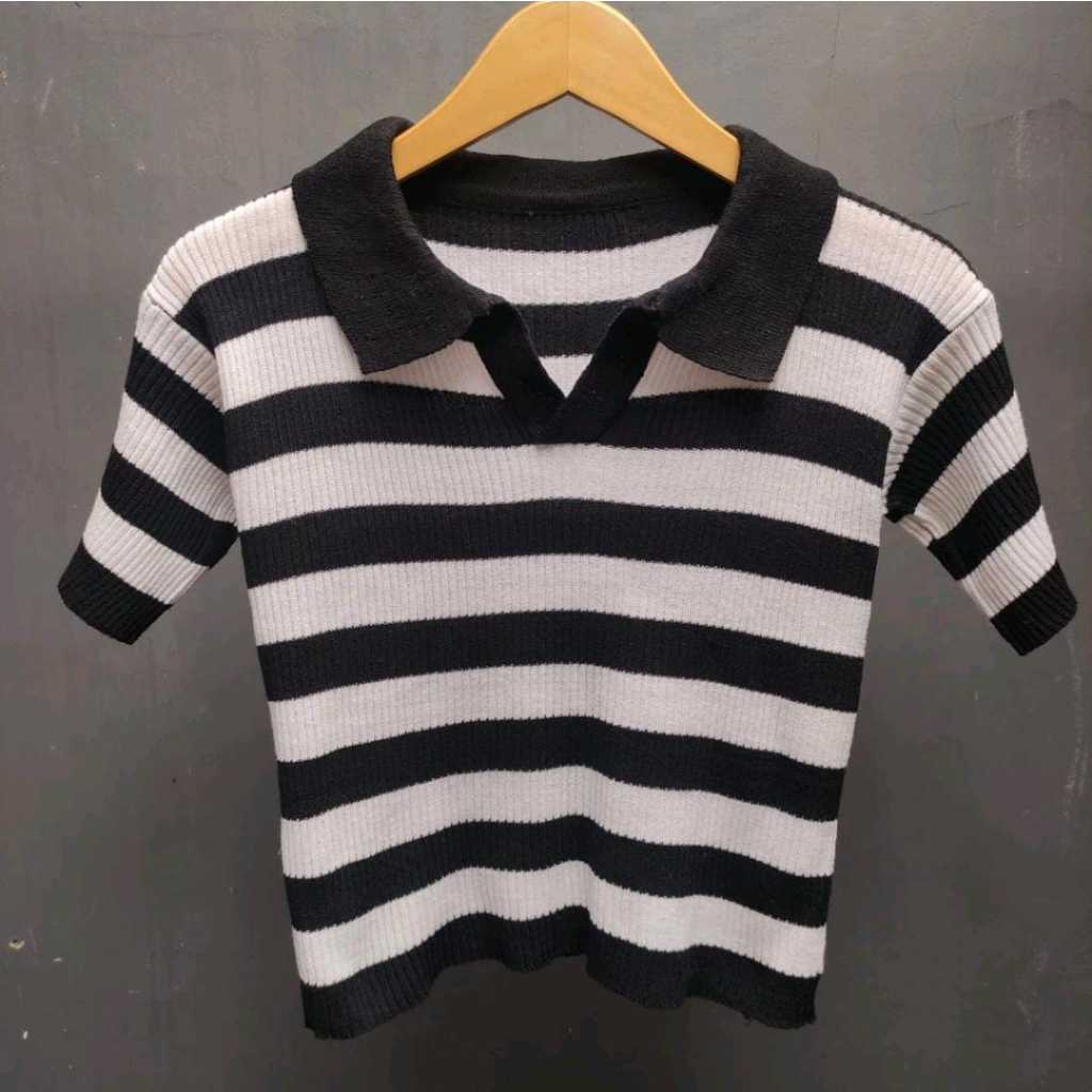 Jual JAKARTA - Baju Rajut blaster lengan pendek dan panjang Crop Top ...