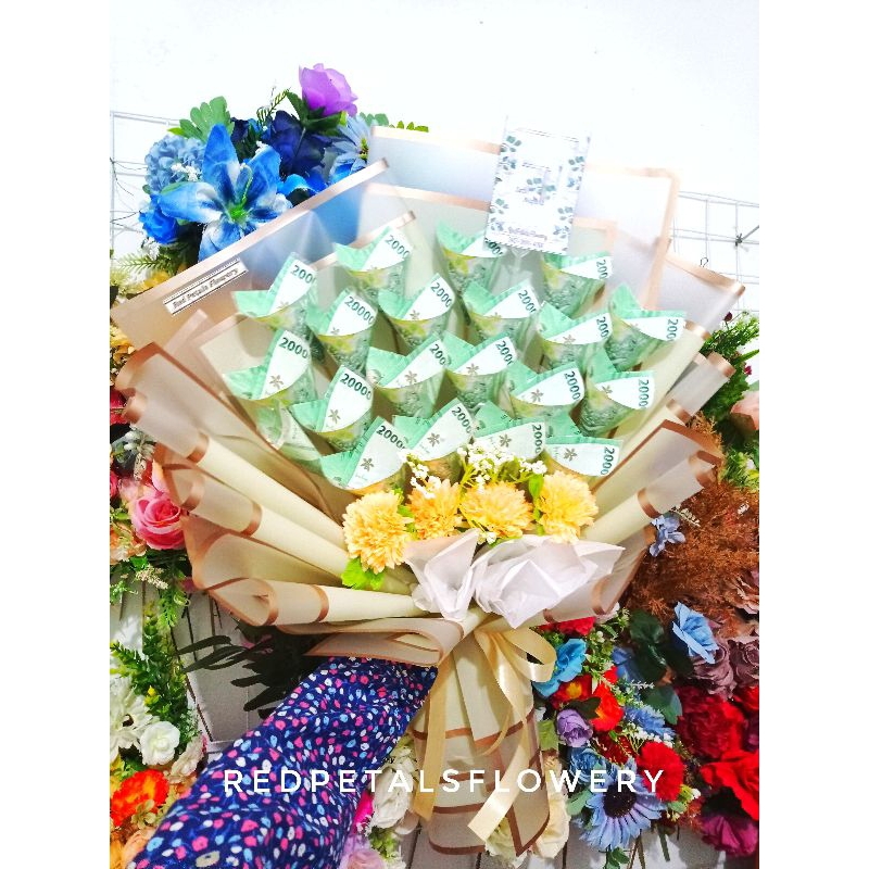 Jual Buket Uang Tulip Pecahan 20k Jumlah 20 Lembar | Shopee Indonesia