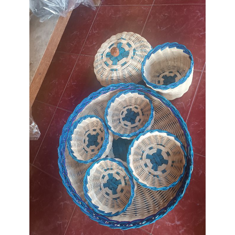 Jual kepe pejati rotan isi anak 4 bokor rotan anak 18cm | Shopee Indonesia