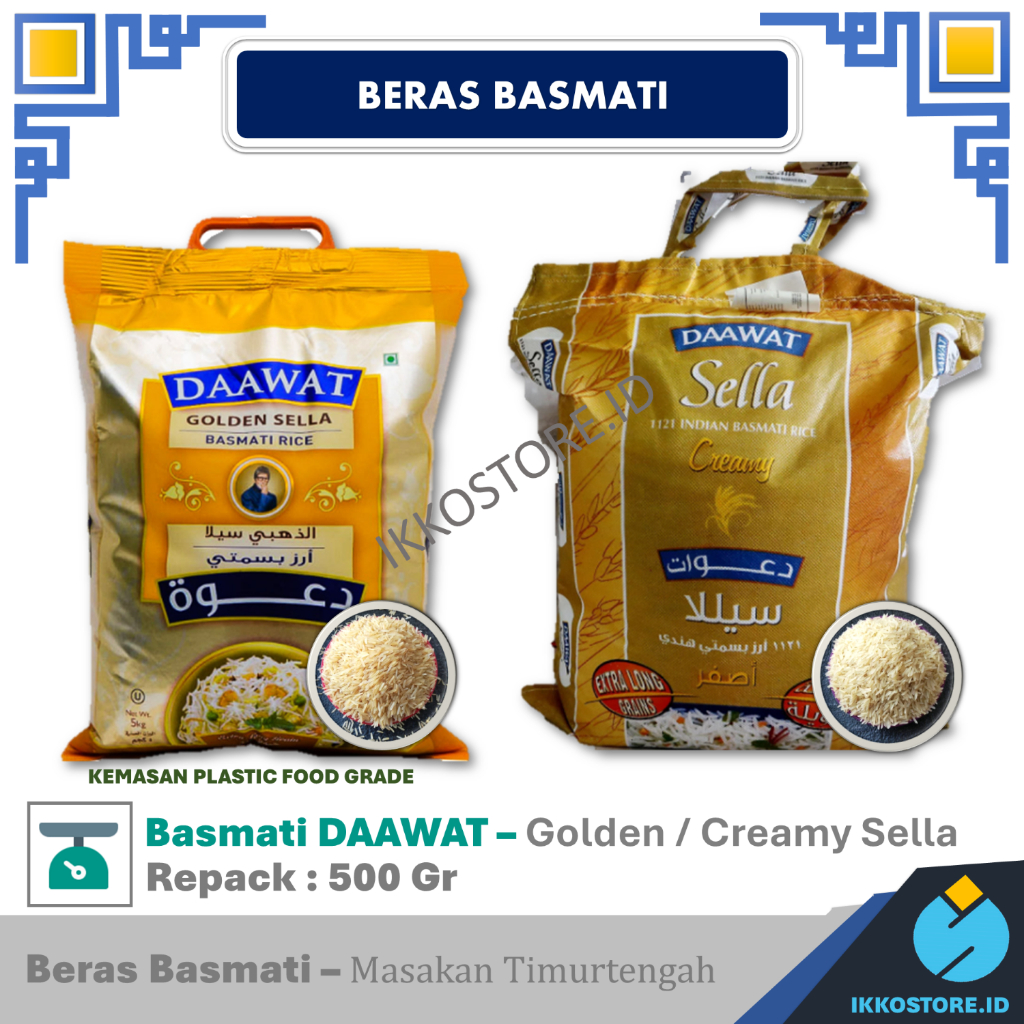 Jual Beras Basmati Premium 500gr | Beras Arab Murah| Basmati Daawat ...
