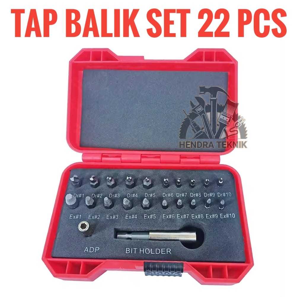 Jual TAP BALIK SET 22 PCS HSS SCREW EXTRACTOR 22 IN 1 ALAT BUKA SKRUP ...