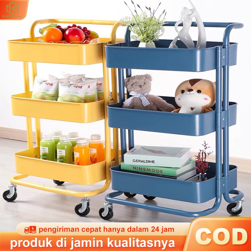 Jual Rak Besi Penyimpanan Rak Roda Serbaguna Rak Troli Rak kamar mandi ...