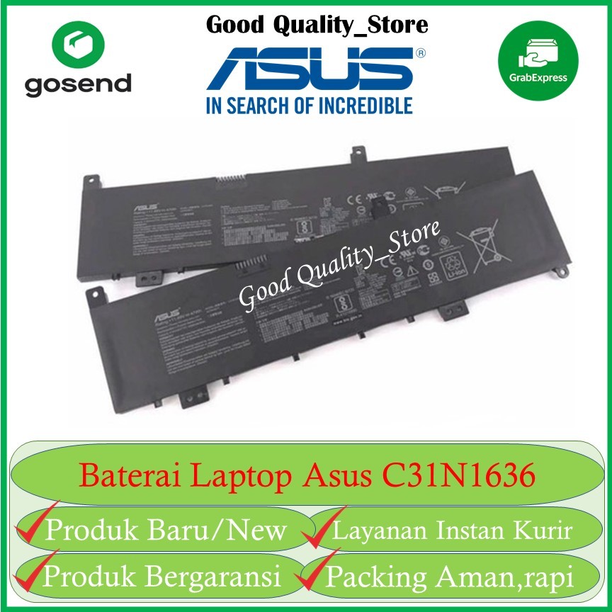Jual Baterai Laptop Asus Vivobook Pro X580 X580VN N580VD C31N1636 | Shopee Indonesia
