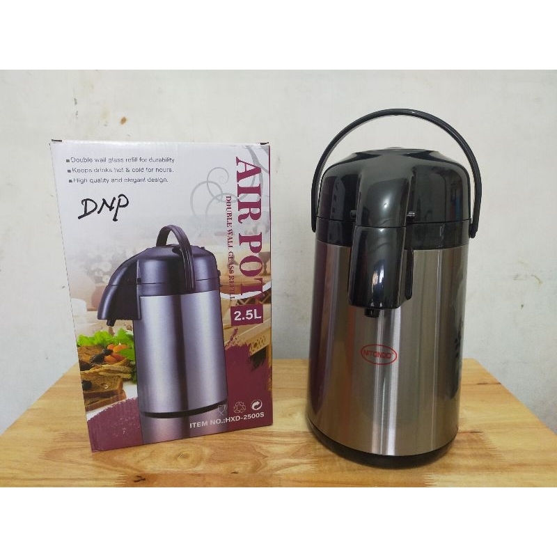 Jual Termos Air Panas Stainless 2,5 Liter Pompa Nitondo / Air Pot Stainless Steel 2,5L Nitondo ...
