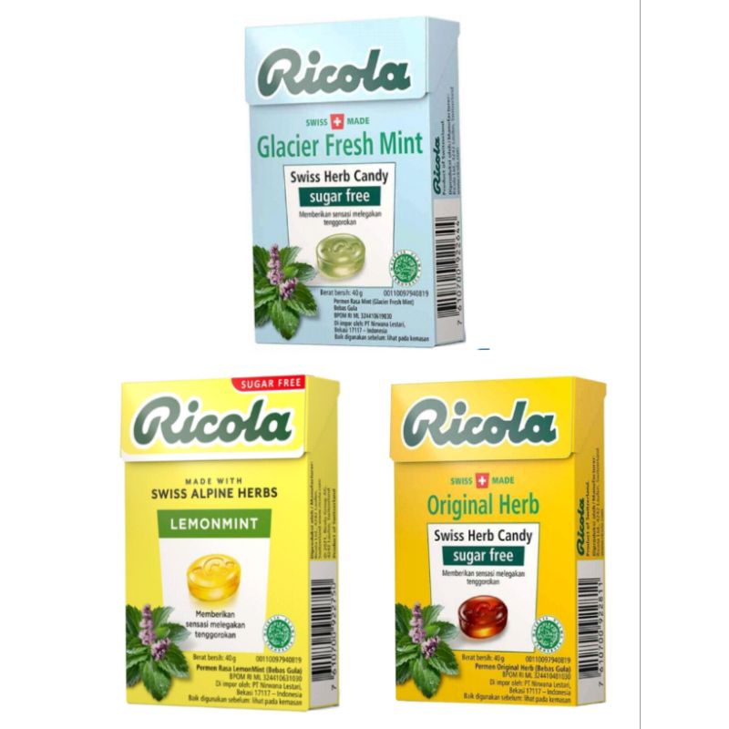 Jual Ricola Swiss Alpine Herbs Permen Lemon Mint Sugar Free 40 g | Shopee Indonesia