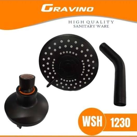 Jual WALLSHOWER / SHOWER DINDING GRAVINO 4 INCH BULAT BLACK SHOWER ...