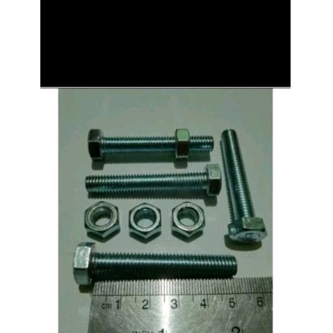 Jual BAUT + MUR PUTIH BMP M8 X 50 MM GALVANIS ( KUNCI 13 ) | Shopee Indonesia