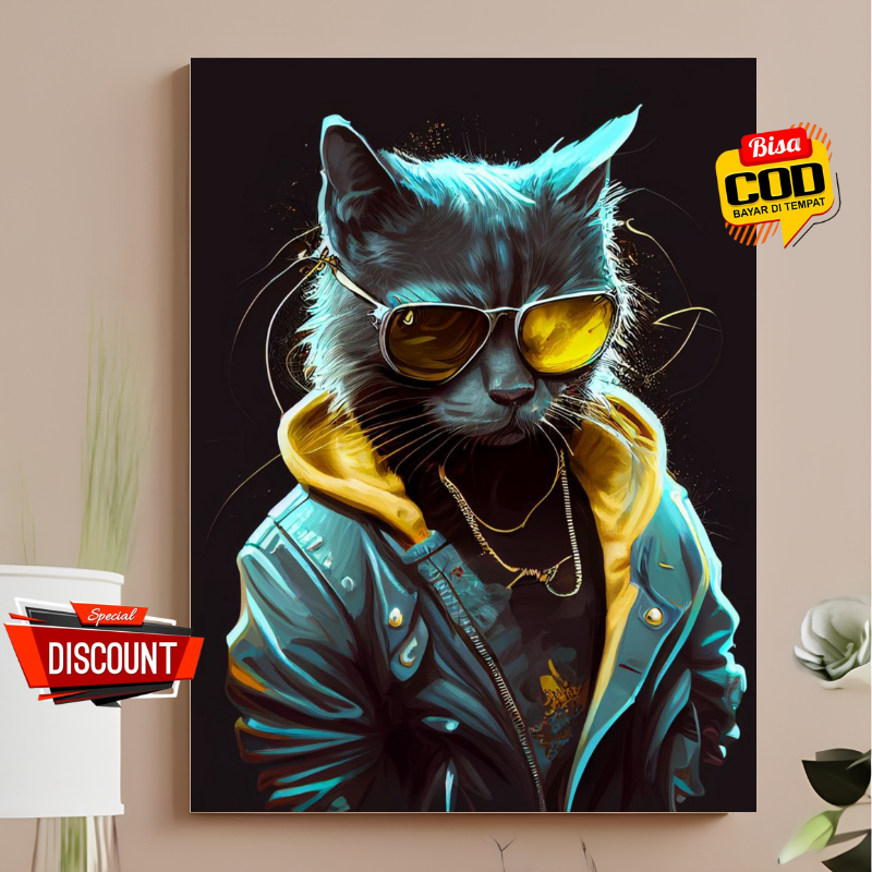 Jual Poster Gambar Kucing Lucu hiasan Dinding Aesthetic bahan Papan MDF ...