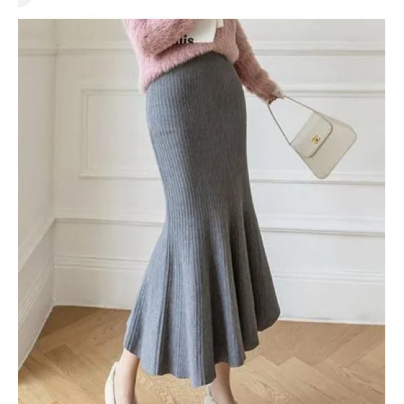 Jual Rok span rajut knit hornet rok mermeid rok kekinian xl xxl ...