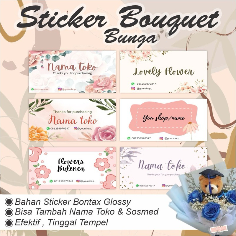 Jual STICKER LABEL NAMA USAHA bucket,makanan,minuman,hampers,ghift ...