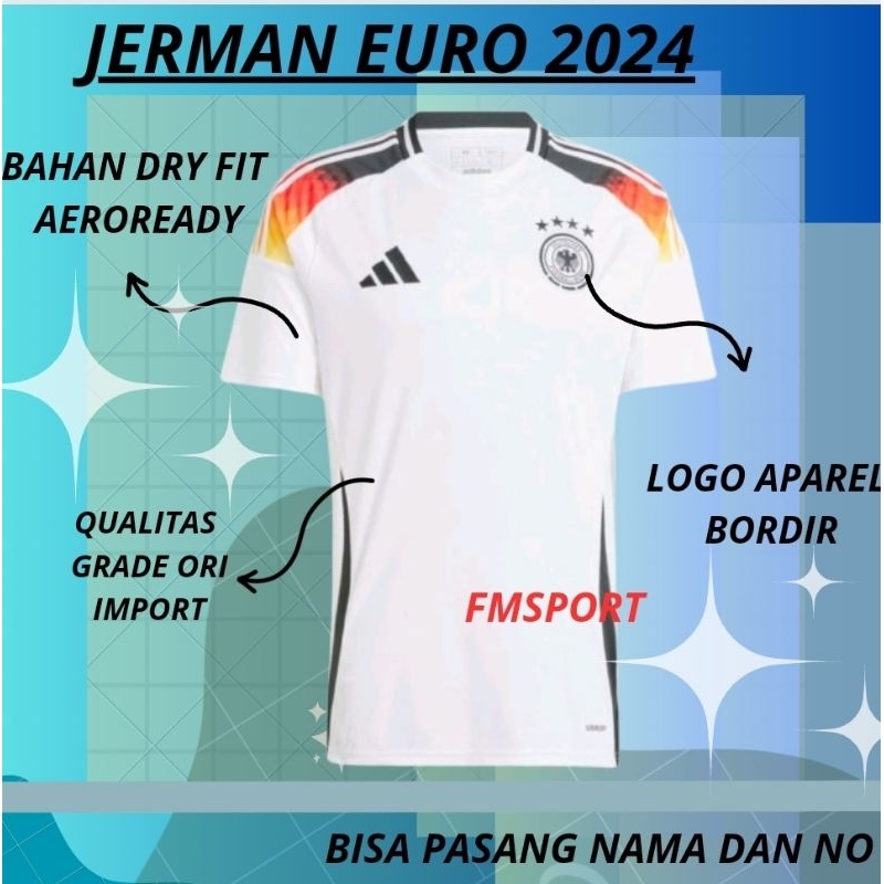 Jual JERSEY JERMAN EURO 2024 BAJU BOLA PIALA EROPA HOME AWAY TERBARU ...
