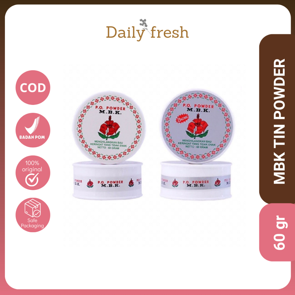 Jual MBK Powder Biasa ( Putih ) Tin 60 gr, MBK Powder Super ( Silver ...