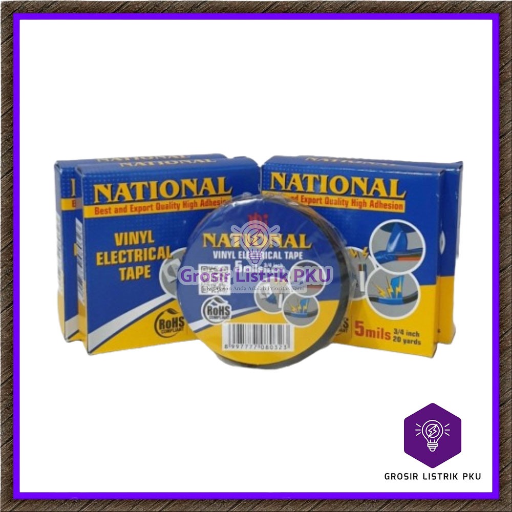 Jual Isolasi National / Isolasi Listrik Hitam National / Lakban Hitam ...