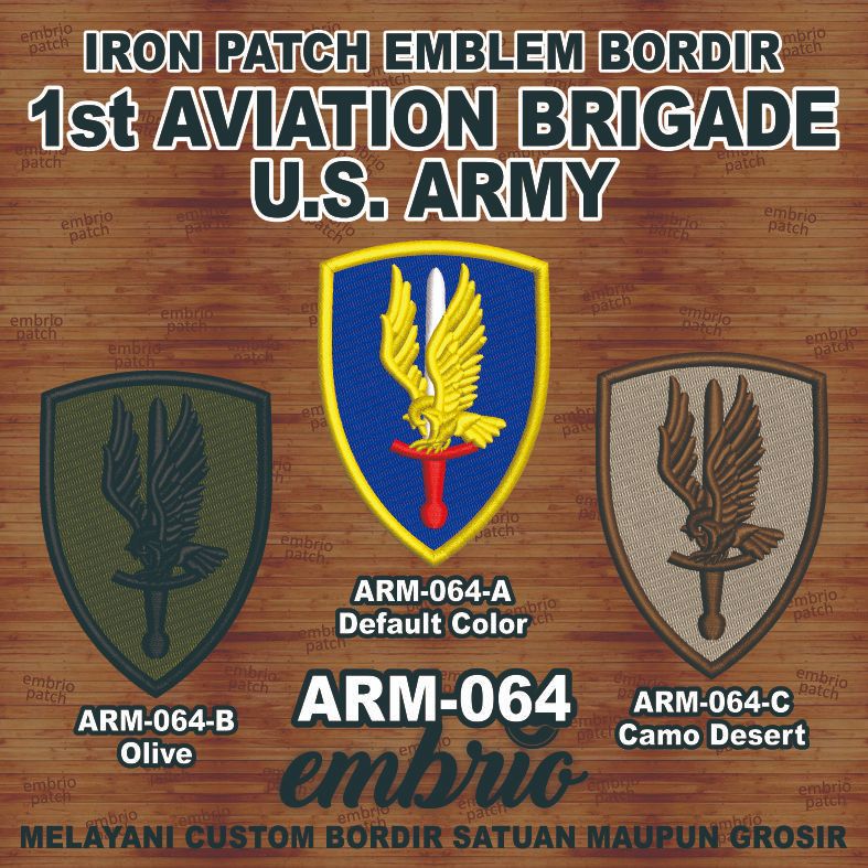 Jual ARM-064 Patch 1st AVIATION BRIGADE us army combat military vietnam ...