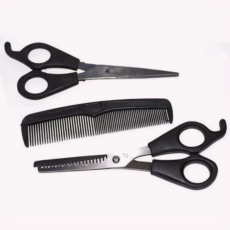 Jual Gunting Rambut Set 3 pcs in 1 / Alat Potong Rambut Gunting Sisir ...