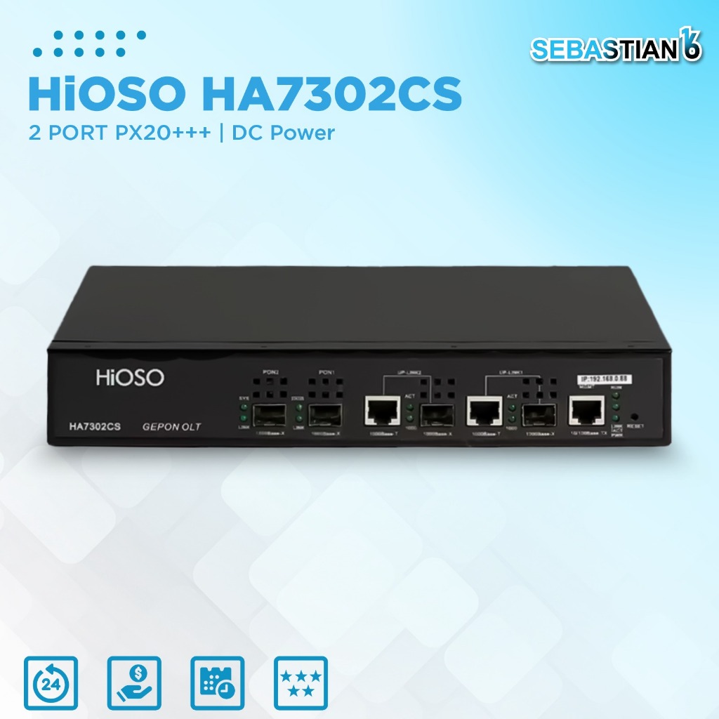 Jual [𝐎𝐑𝐈𝐆𝐈𝐍𝐀𝐋] HIOSO EPON OLT HA7302CST + SFP 7DB SFP 8DB SFP 9DB AC ...