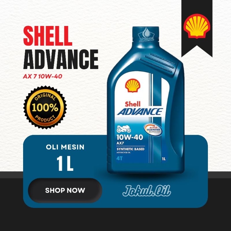 Jual Oli Shell Motor Gigi Advance AX 7 10W-40 (1 Liter) | Shopee Indonesia