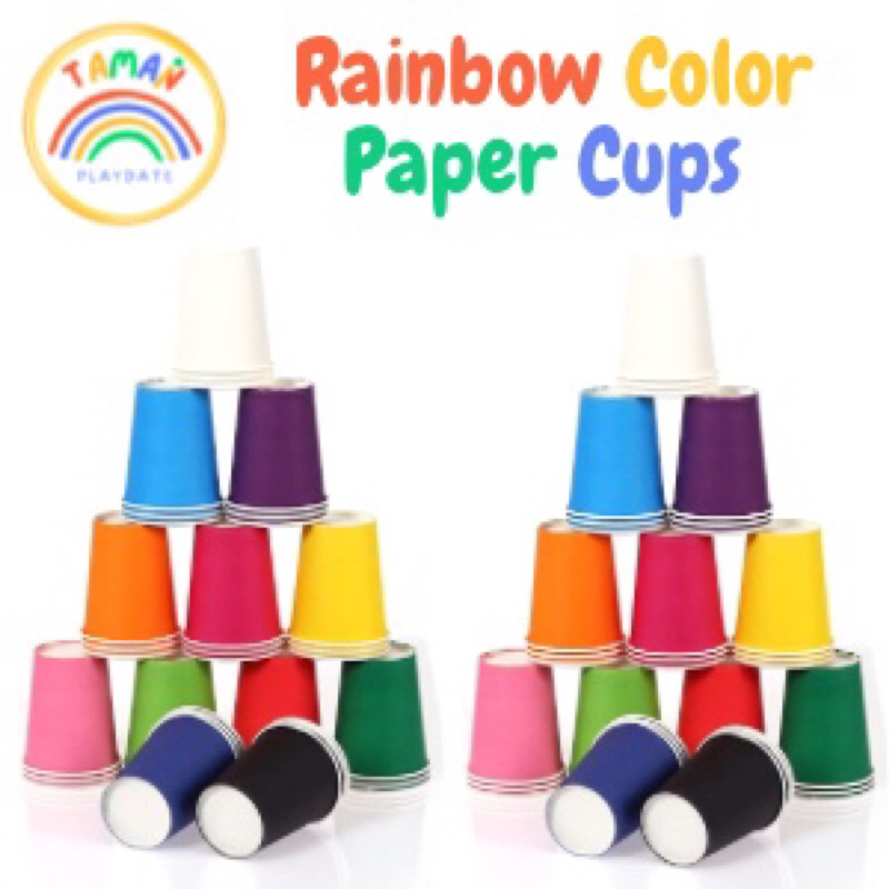 Jual Gelas Kertas Warna Warni Rainbow Color Paper Cups | Shopee Indonesia