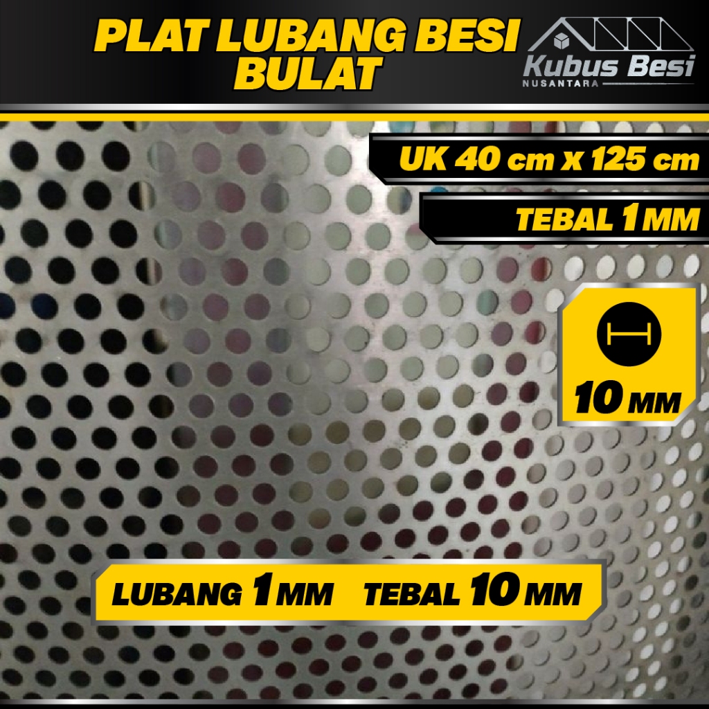 Jual 40x125 cm - Plat Lubang Bulat 10 mm - Tebal 1 mm. Ram Gril/Plat ...