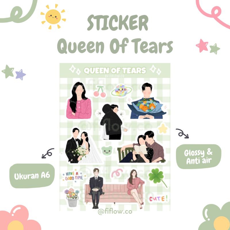 Jual Sticker KDrama Queen Of Tears Kim Soo Hyun | Kim Ji Won | Sticker ...