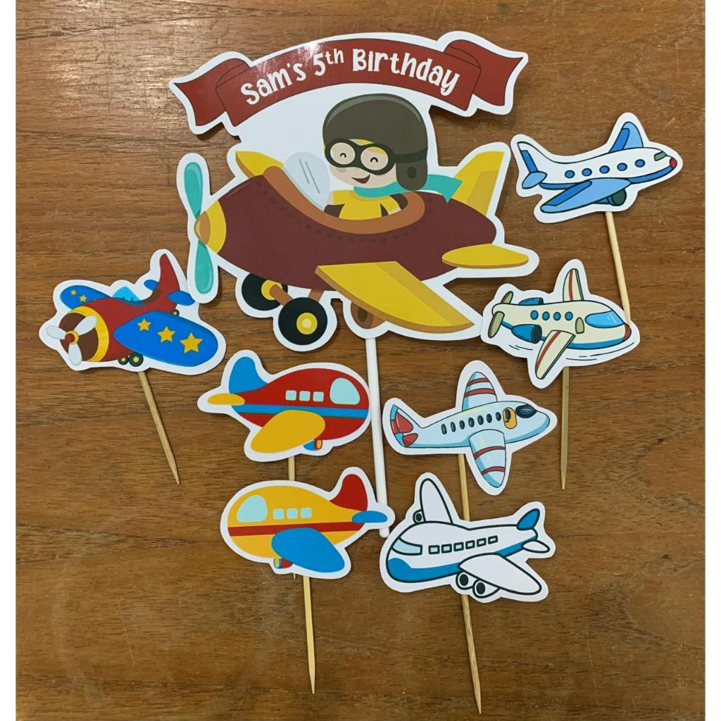 Jual Topper Cake Pesawat Pilot / nama dan umur tulis dinote | Shopee ...