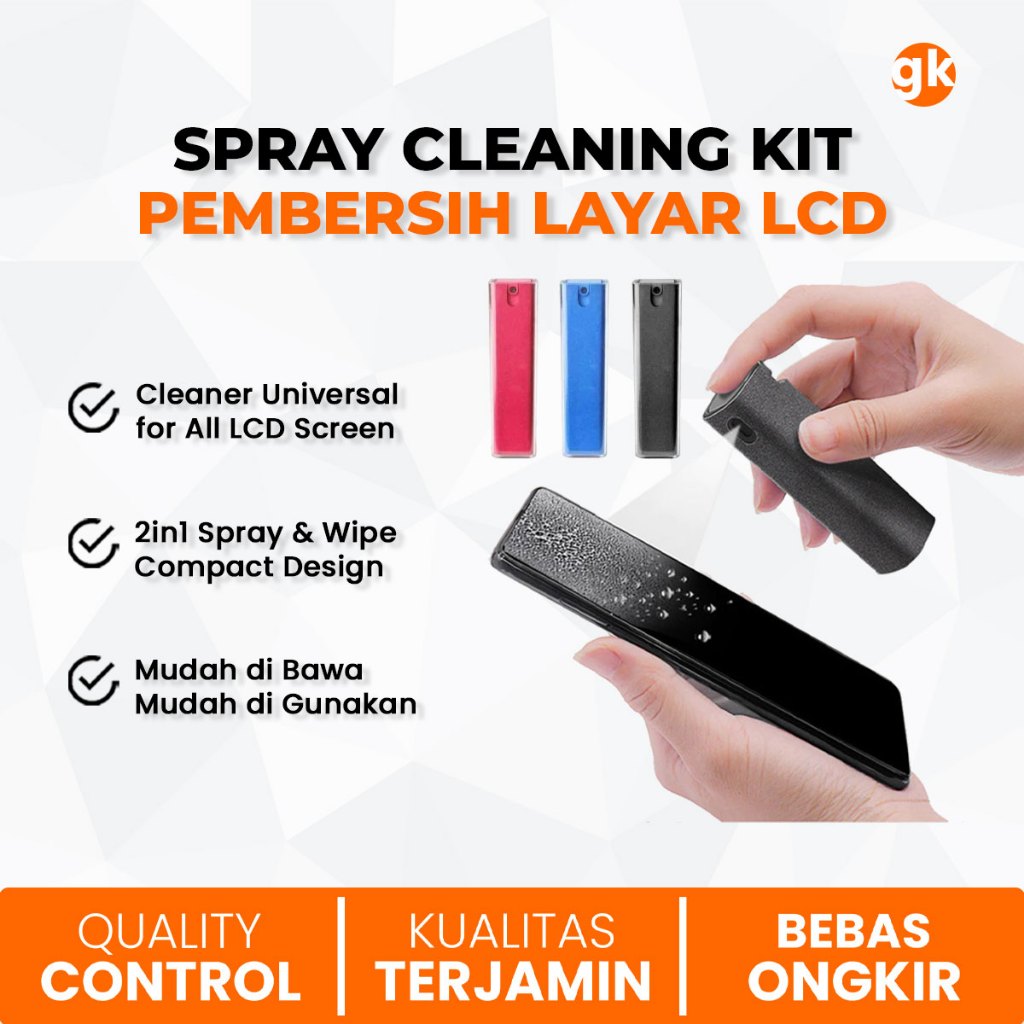 Jual Spray Cleaning LCD Screen Cleaner Wipe 2in1 Semprotan Pembersih ...