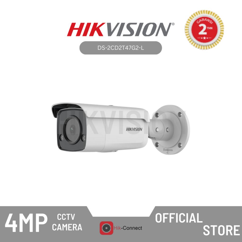 Jual HIKVISION - DS-2CD2T47G2-L Camera IP CCTV 4 MP ColorVu Fixed Bullet Network Original ...
