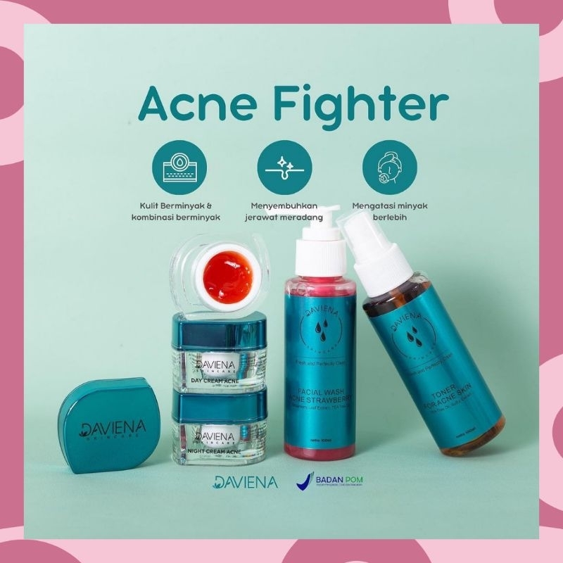 Jual Paket Acne Fighter Daviena Atasi Jerawat Meradang | Shopee Indonesia