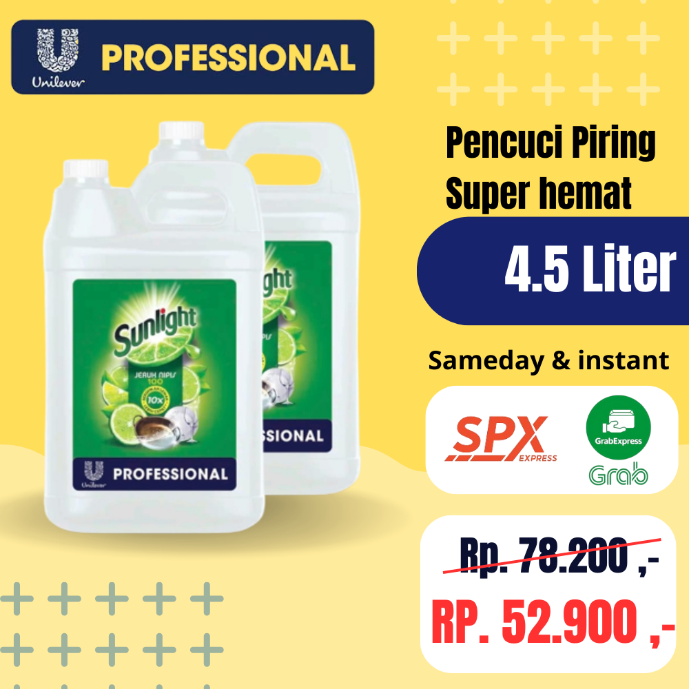 Jual Sunlight 4.5 Liter Pencuci Piring Jeruk Nipis Ampuh Hilangkan ...