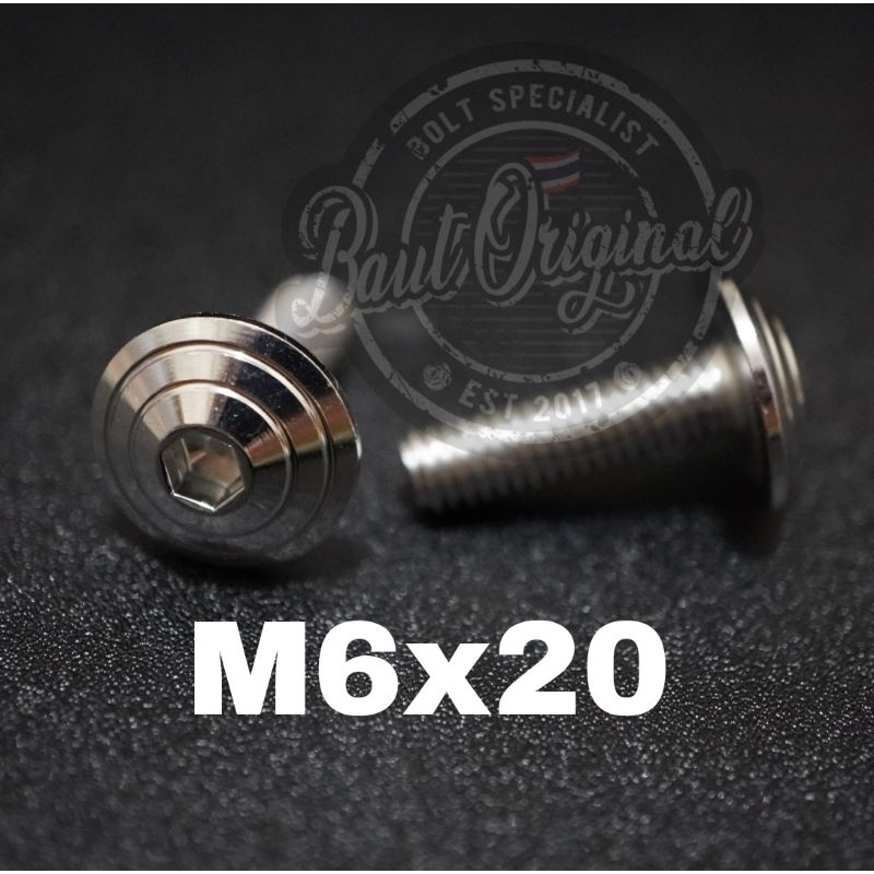 Jual Baut payung probolt ulir silver stainless 6x20 drat 10 panjang 2 cm original heng thailand ...