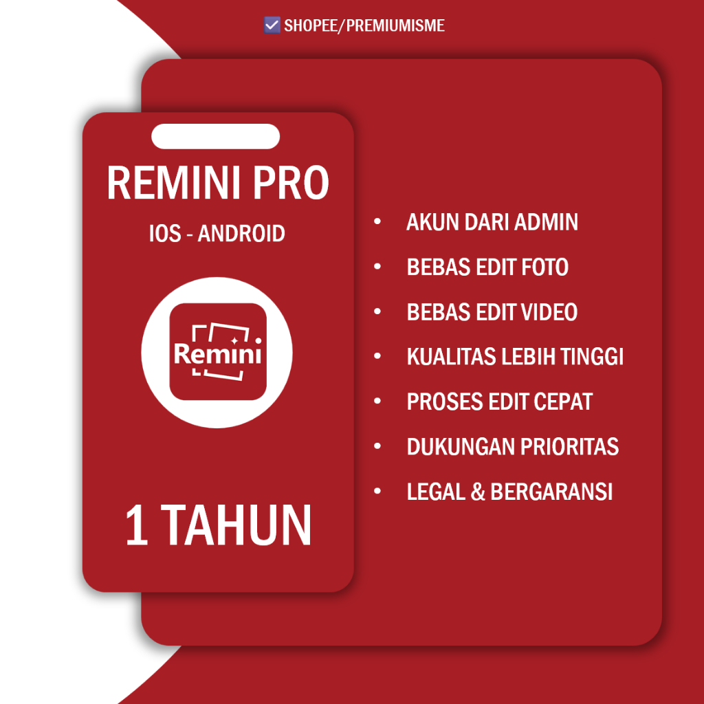 Jual REMINI PRO 1 TAHUN [IOS & ANDROID] | Shopee Indonesia