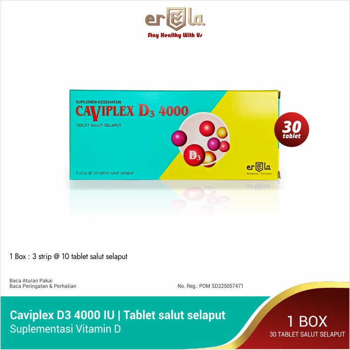 Jual CAVIPLEX D3 4000 IU / Suplemen Vitamin D3 / 1 box 3 strip @10 ...