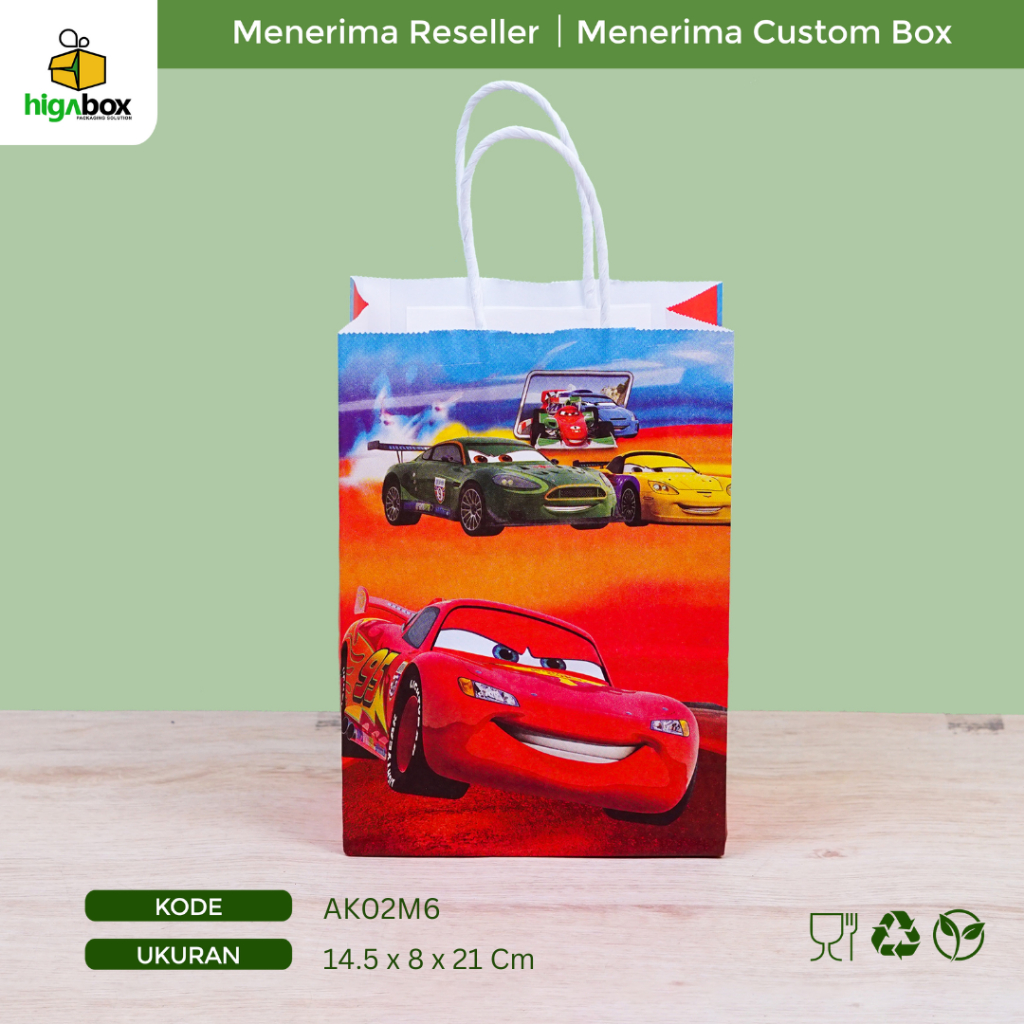 Jual Paper Bag Motif cars / Goodie Bag Motif Cars / Tas Ulang tahun ...