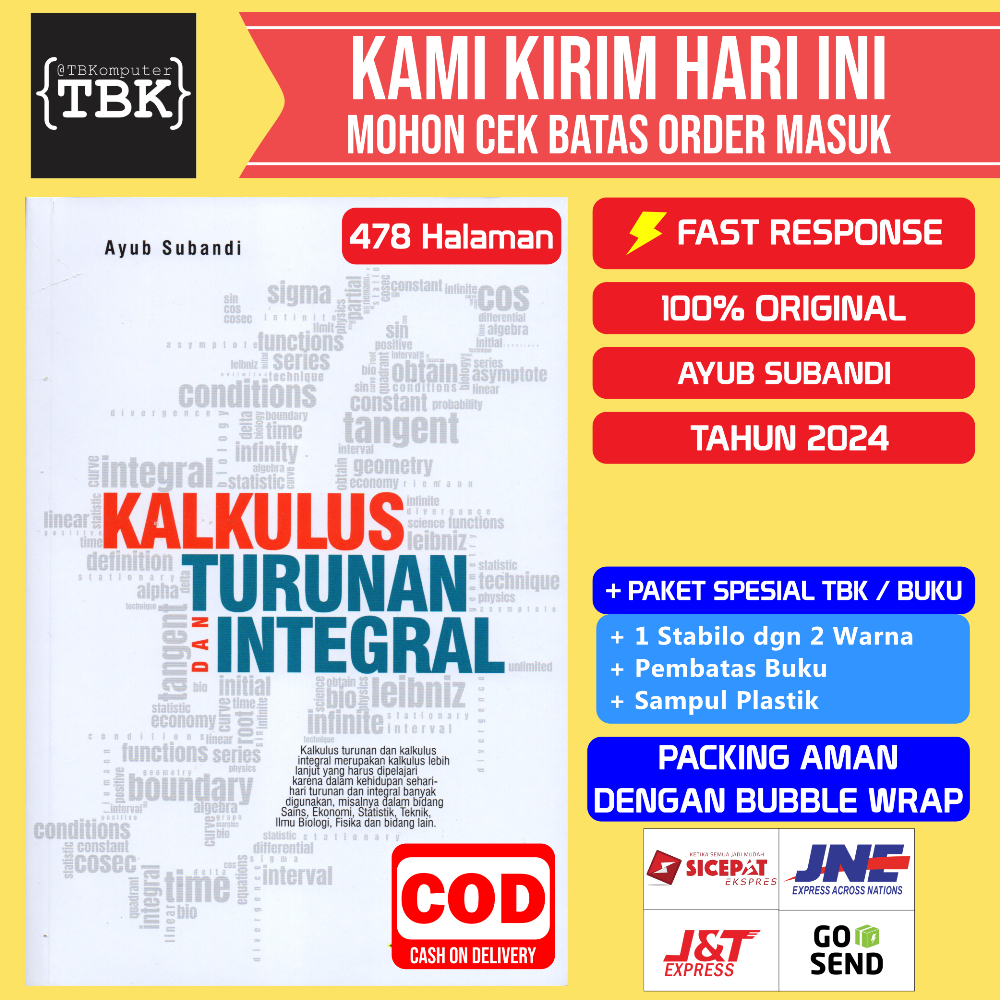 Jual BUKU KALKULUS TURUNAN DAN INTEGRAL AYUB SUBANDI | Shopee Indonesia