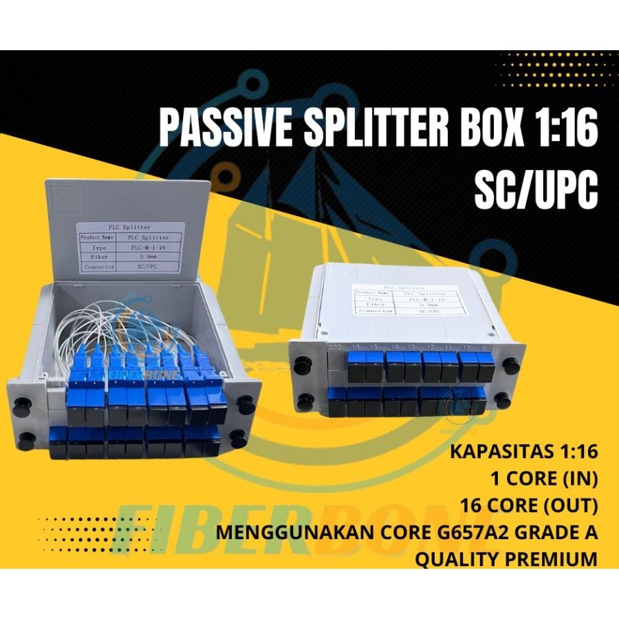 Jual Terlengkap Spliter BOX 1:2 1:4 1:8 1:16 Passive Splitter SC UPC ...