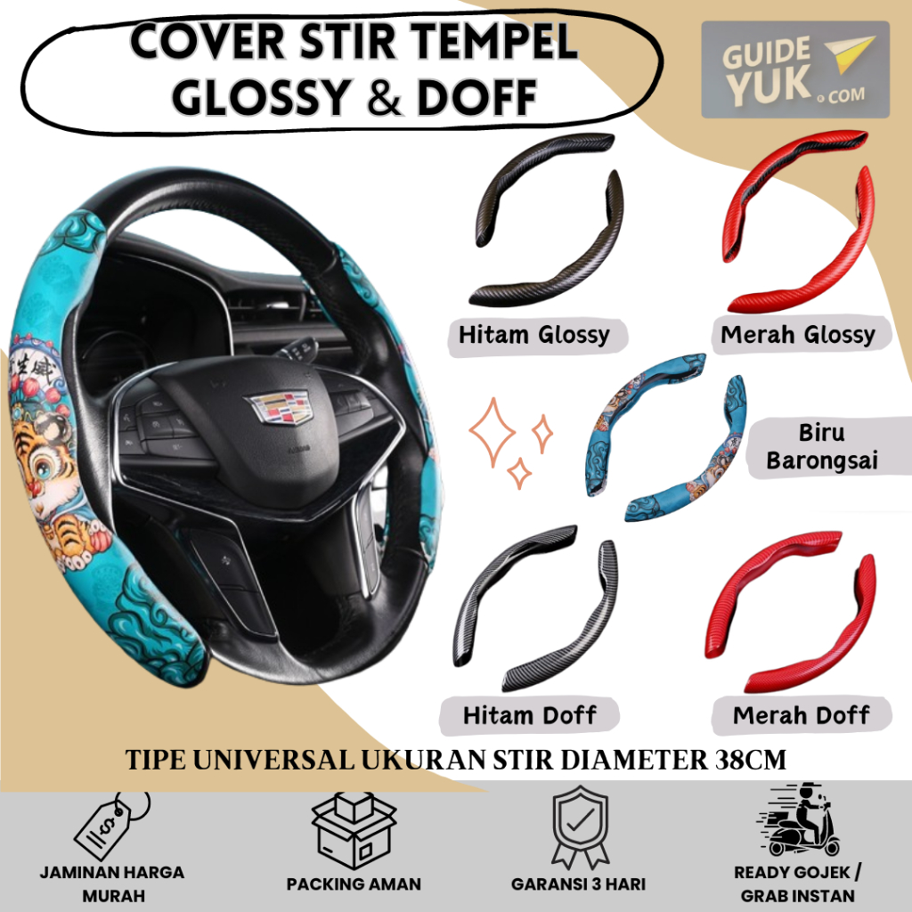 Jual Cover Stir Mobil / Sarung Stir Mobil Tempelan carbon | Shopee ...