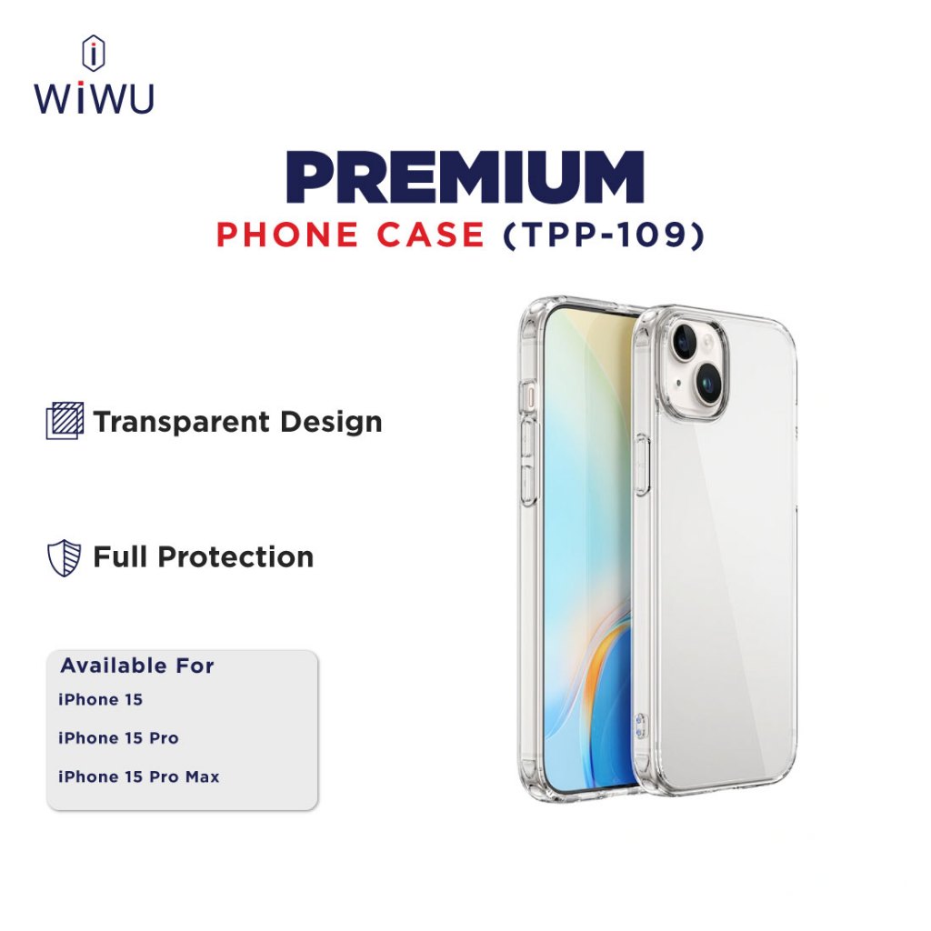 Jual Casing Transparan Wiwu TPP-109 Clear Hybrid Slim Case Iph 15 Plus ...
