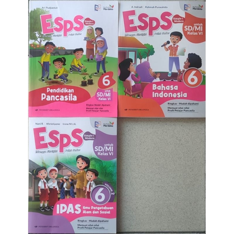 Jual ESPS IPAS VOL 1. IPAS VOL 2. PENDIDIKAN PANCASILA. BAHASA INDONESIA. MATEMATIKA KELAS 6 SD ...