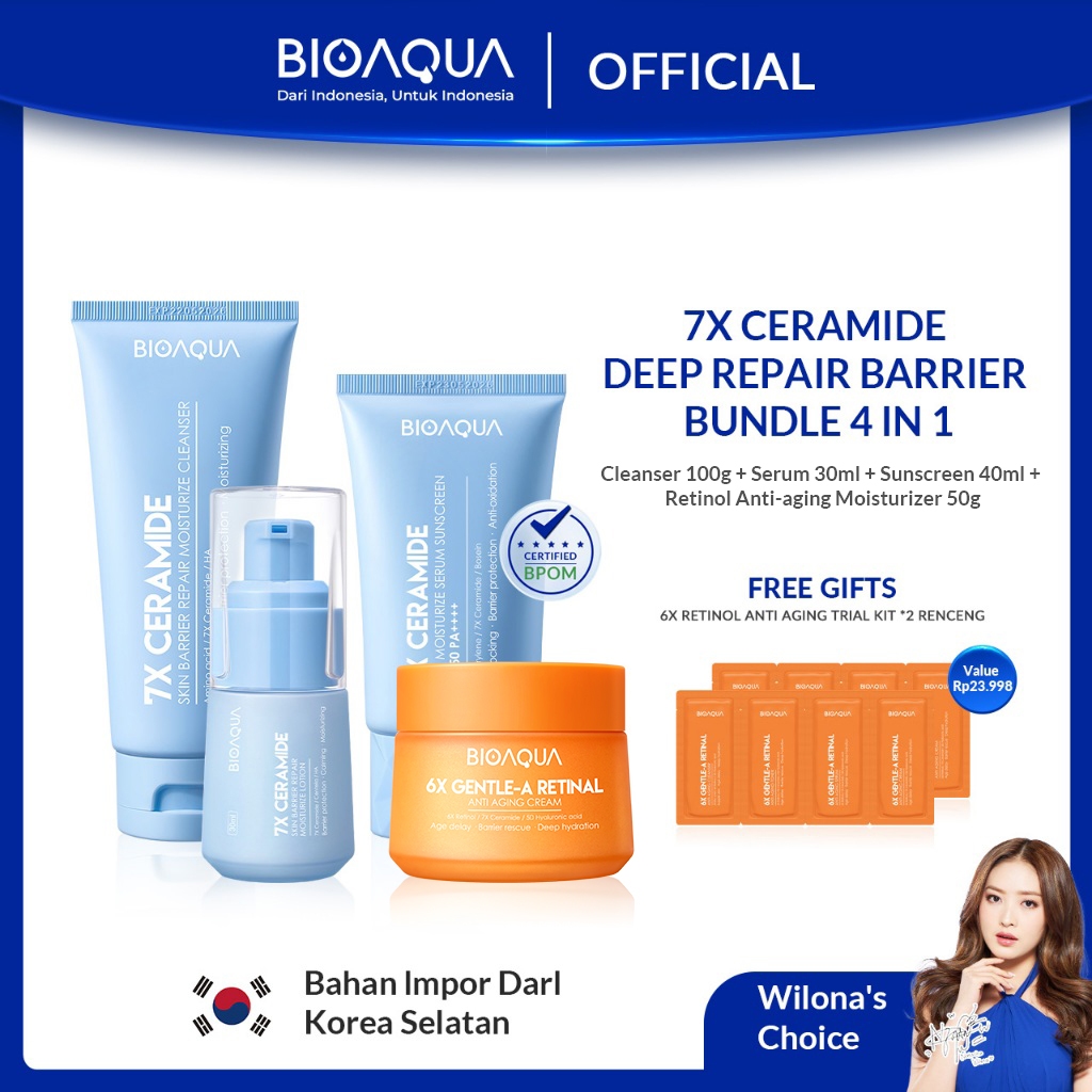 Jual BIOAQUA 7X Ceramide Serum Sunscreen SPF 50 PA ++++ Sunscreen Gel ...