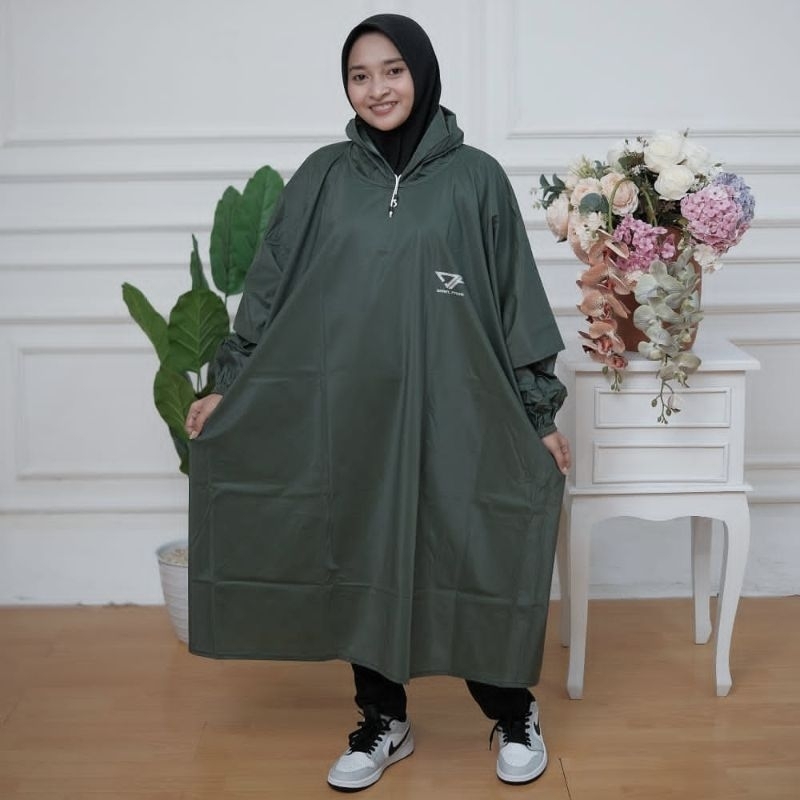 Jual Jas Hujan Kelelawar Jumbo Ponco Waterprof Pria Wanita Mantol Atasan Saja Pvc 0.25 A ...