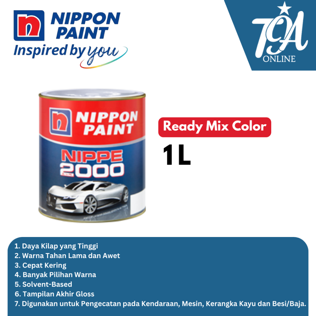 Jual NIPPON PAINT Nippe 2000 Cat NC / Duco Besi & Kayu 1L | Shopee Indonesia