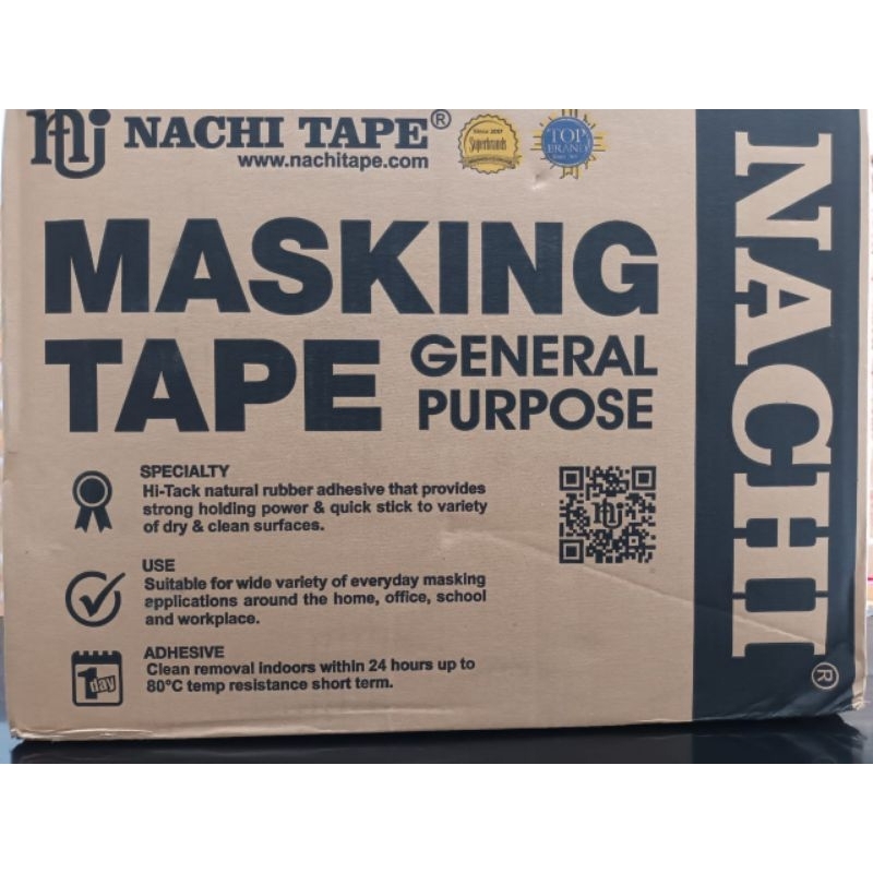 Jual Masking tape Nachi/lakban kertas nachi 1inch 24mm x 20yard (1dus ...