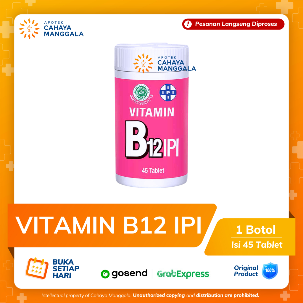 Jual VITAMIN B12 IPI PER BOTOL 45 TABLET | Shopee Indonesia