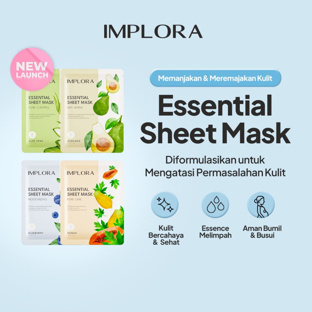 Jual IMPLORA Essential Sheet Mask - Masker Wajah | Shopee Indonesia