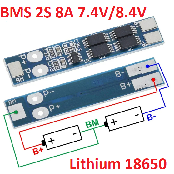 Jual BMS Modul CHARGER 2S 8A 8V 7.4V 8.4V Baterai 18650 LI-ION LITHIUM ...
