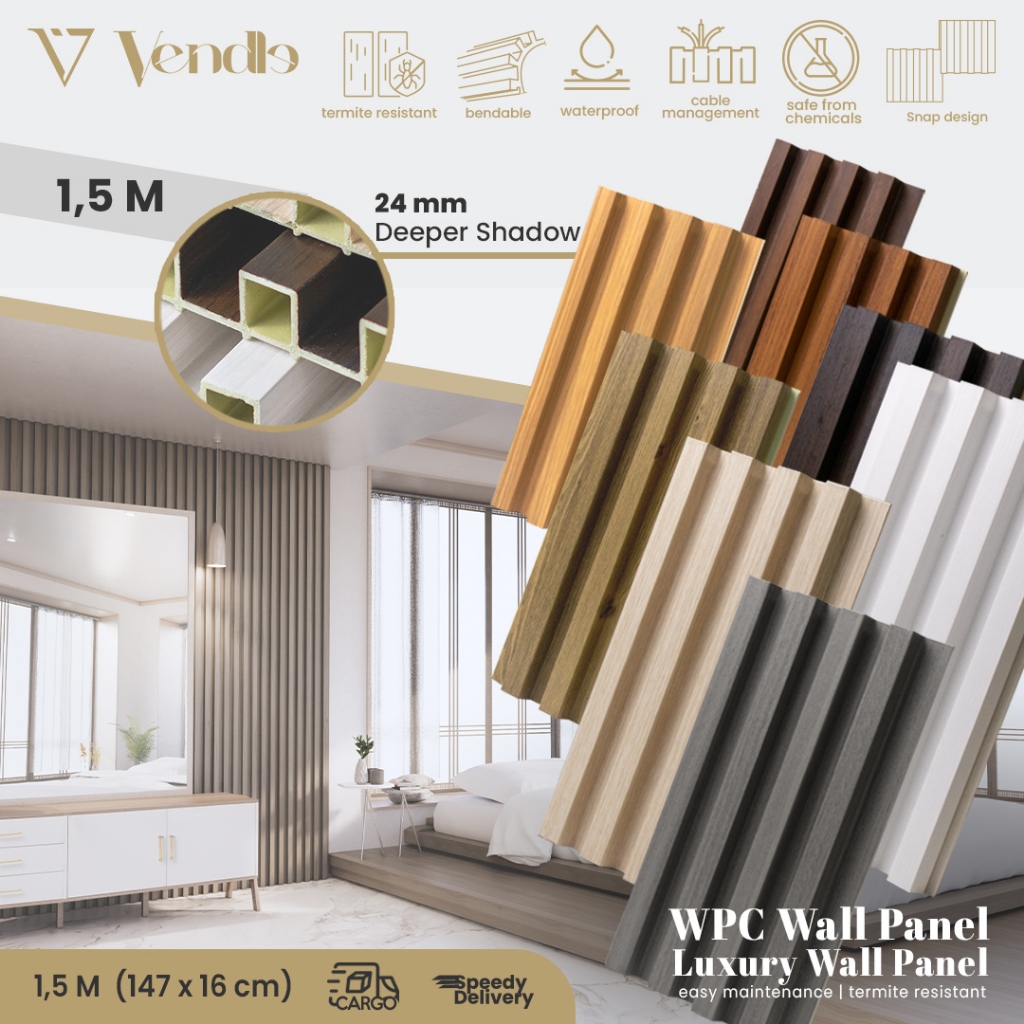 Jual WPC Wall Panel Dinding 24mm - 3D Wall Panel Kantor Wood Dekor ...