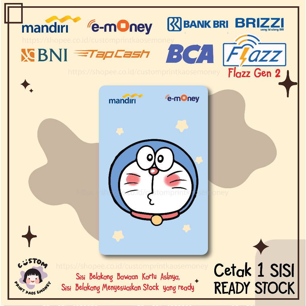 Jual KARTU EMONEY ETOLL ANIME DORAEMON STARS CUTE E MONEY ETOLL MANDIRI ...
