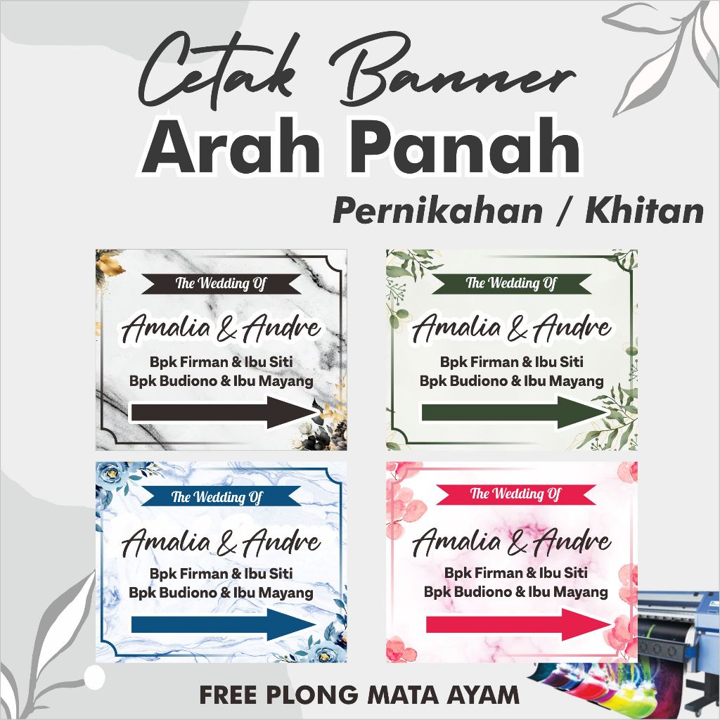 Jual Cetak Banner/ Banner Arah Panah Pernikahan Custom (NEW KATALOG ...