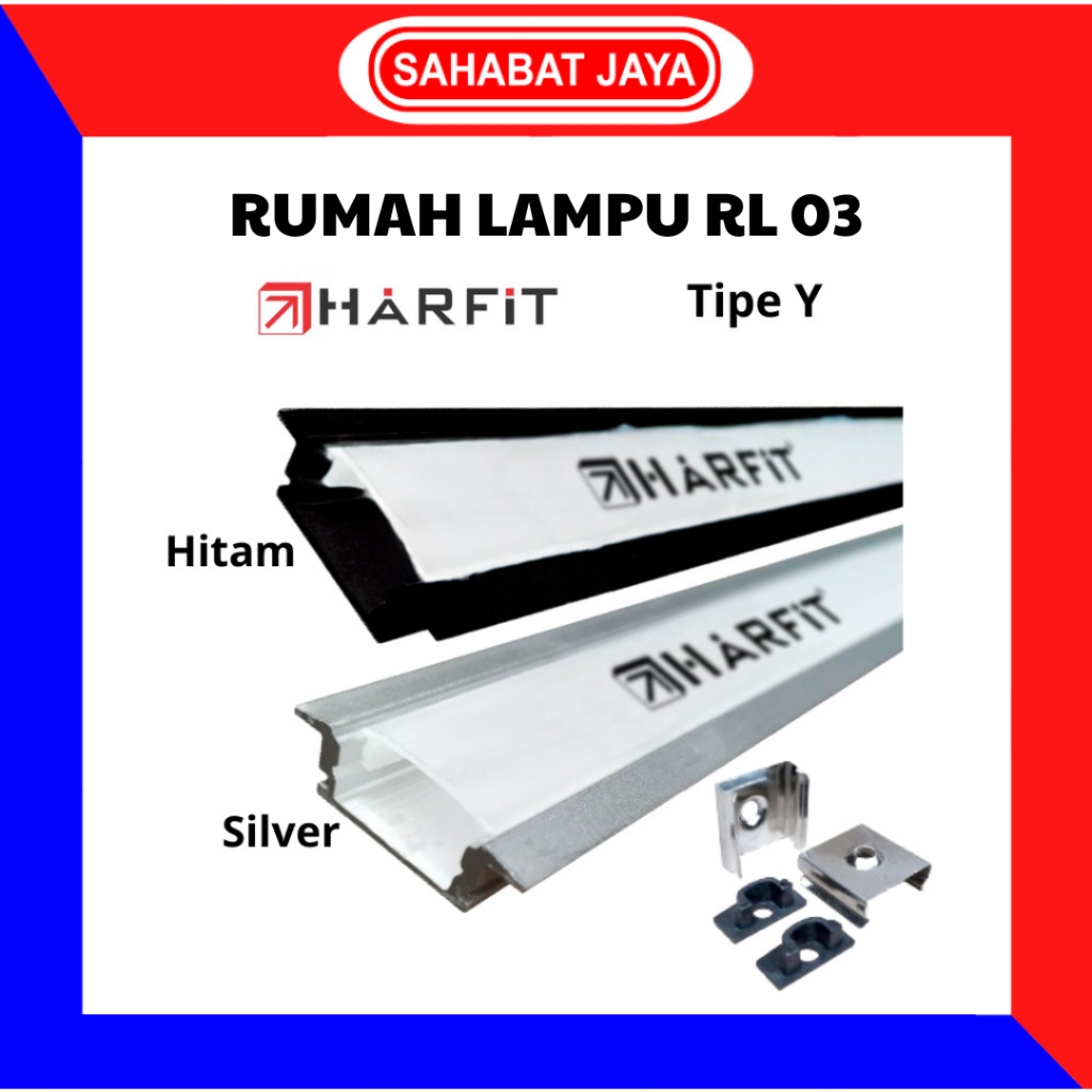 Jual HARFIT Rulam 03 Cover Rumah Lampu Aluminium Kap Led Strip Tipe Y ...